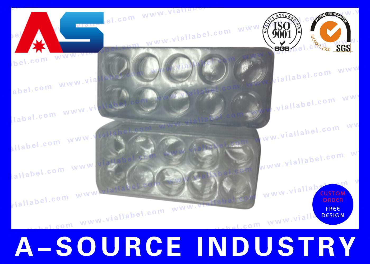 Clear Plastic Blister Packaging For Hcg Box 10pcs 2 ml Injection Vial